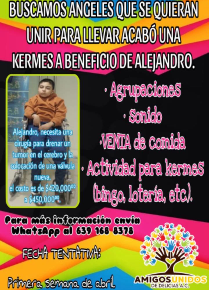 Amigos Unidos de Delicias Organiza Kermés para Niño con Tumor Cerebral ...